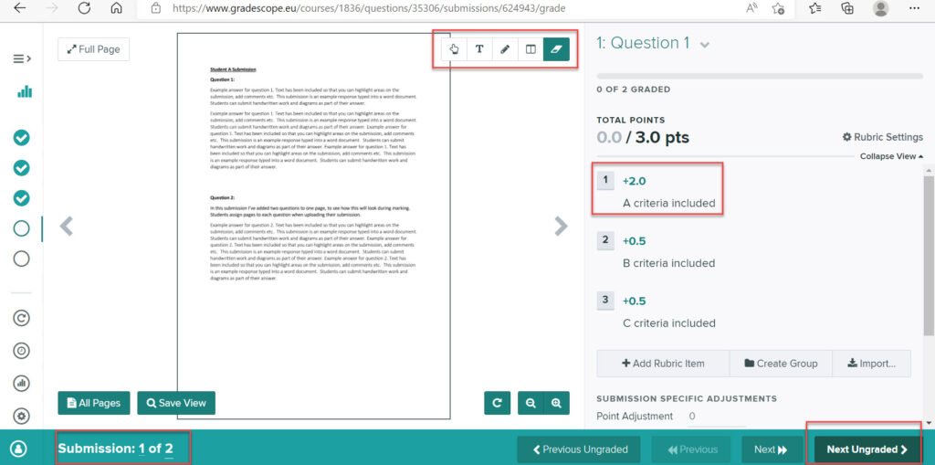 Gradescope: Homework assignment - Teaching College