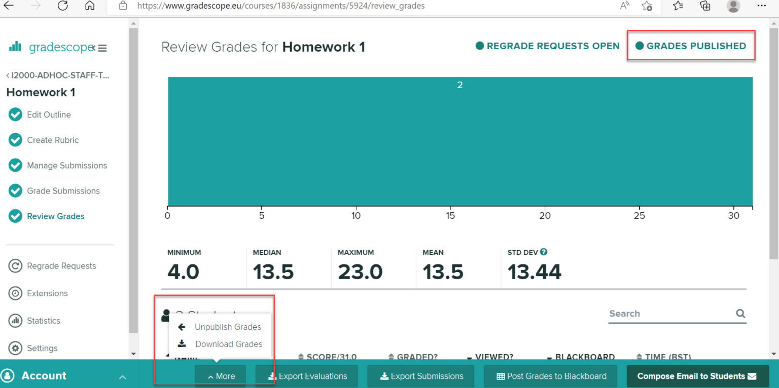 Gradescope: Bubble sheet - Teaching College