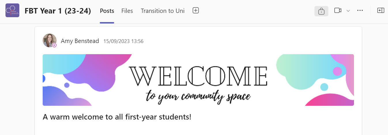 Building a community using Microsoft Teams - Teaching College